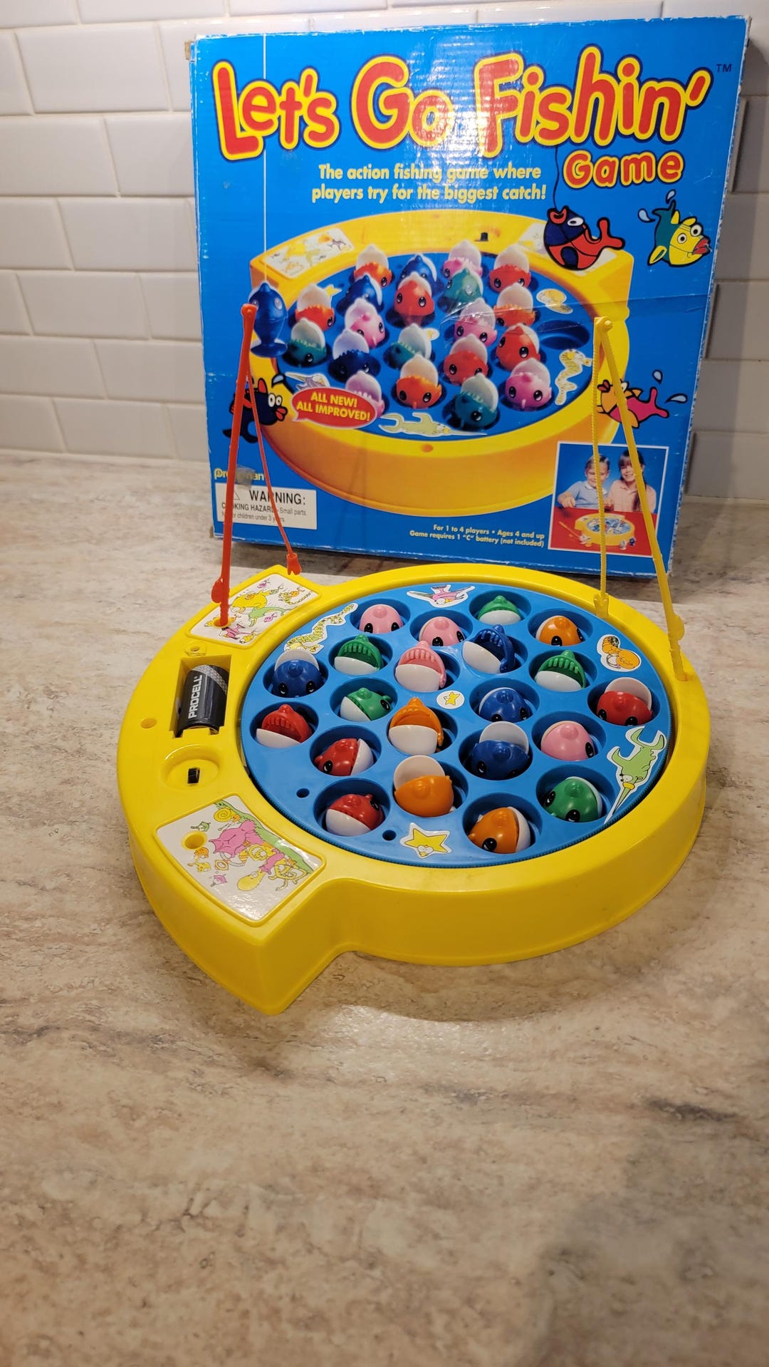 Vintage Lets Go Fishin Electric Board Game, 1990s Lets Go Fishing Kids ...