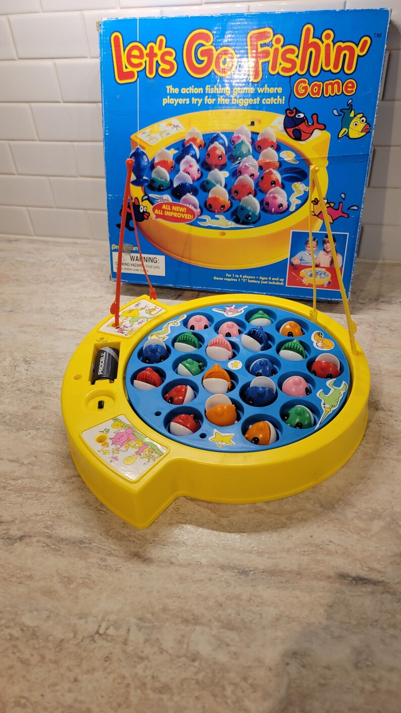 Vintage Lets Go Fishin Electric Board Game, 1990s Lets Go Fishing Kids ...
