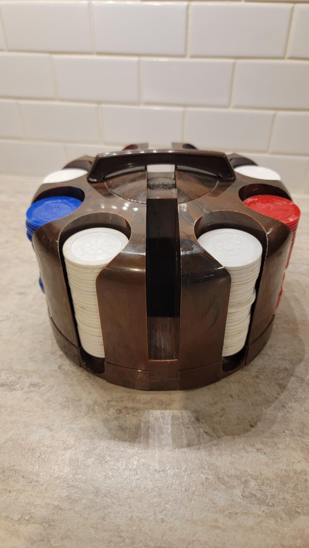 Vintage SG Poker Chip Caddy, Vintage Poker Chip and Card Caddy, Retro ...