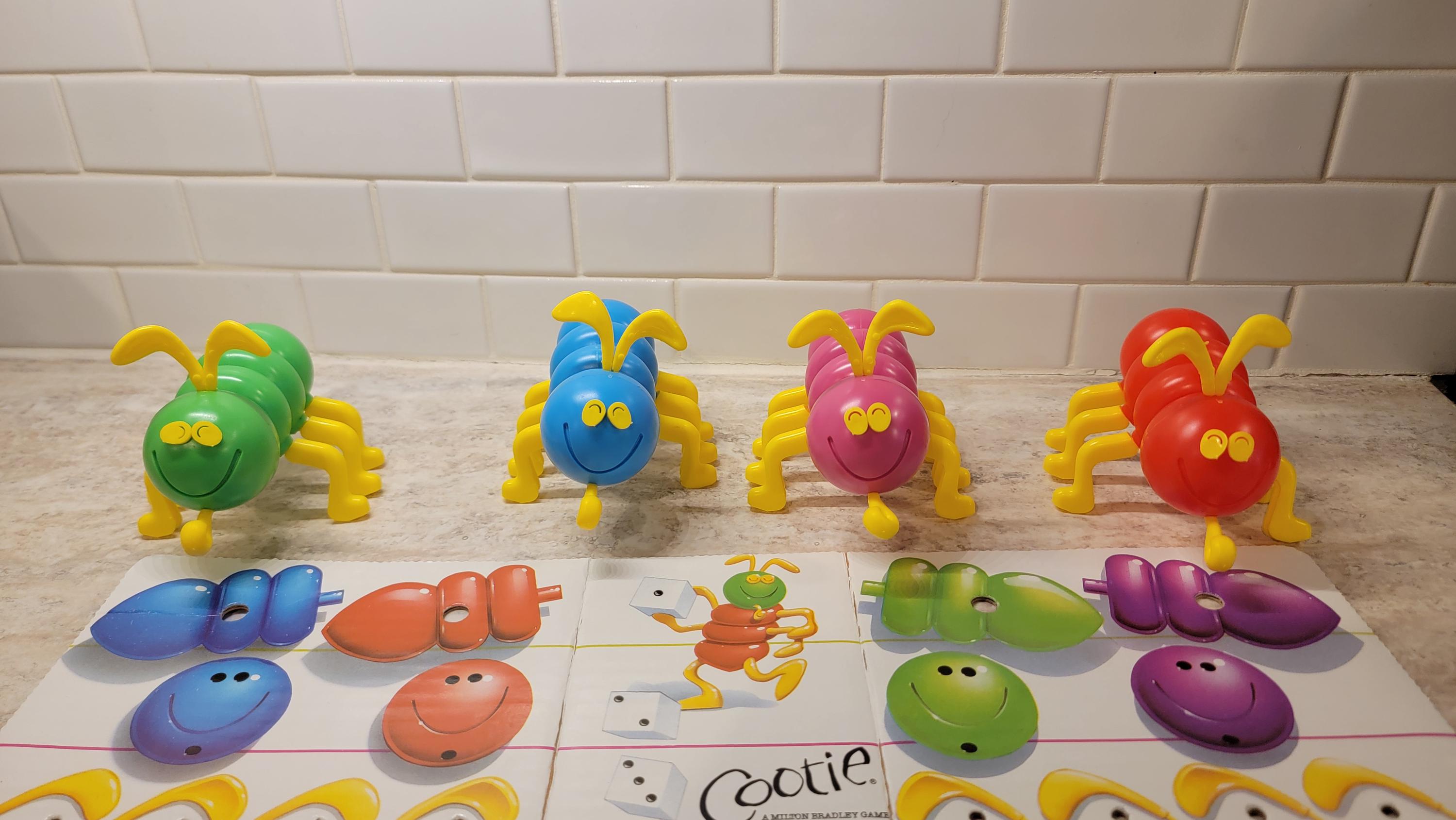 Vintage Original Cootie Game COMPLETE Milton Bradley 1986 Kids Children ...
