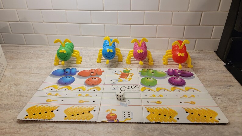 Vintage Original Cootie Game COMPLETE Milton Bradley 1986 Kids Children ...