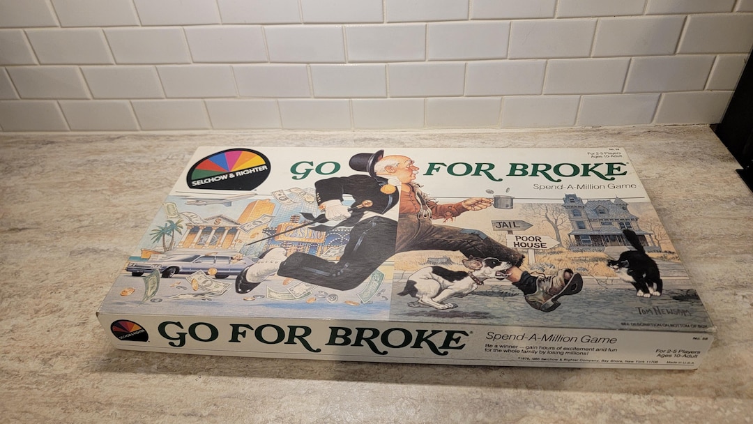 Vintage Go for Broke Board Game 1985 Selchow & Righter, Retro Board ...