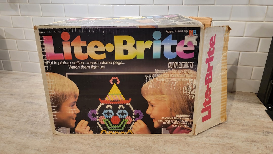Vintage Lite Brite, Vintage Light Bright, 1992 Childrens Lite Brite Complete, 1990s Collectors ...