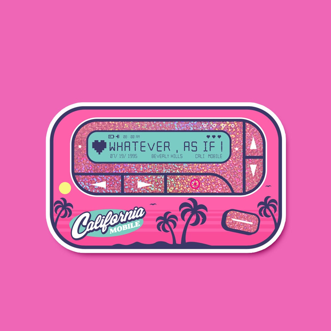 Whatever, as If! | 90s Sticker | Glitter Sticker | Laptop Sticker ...