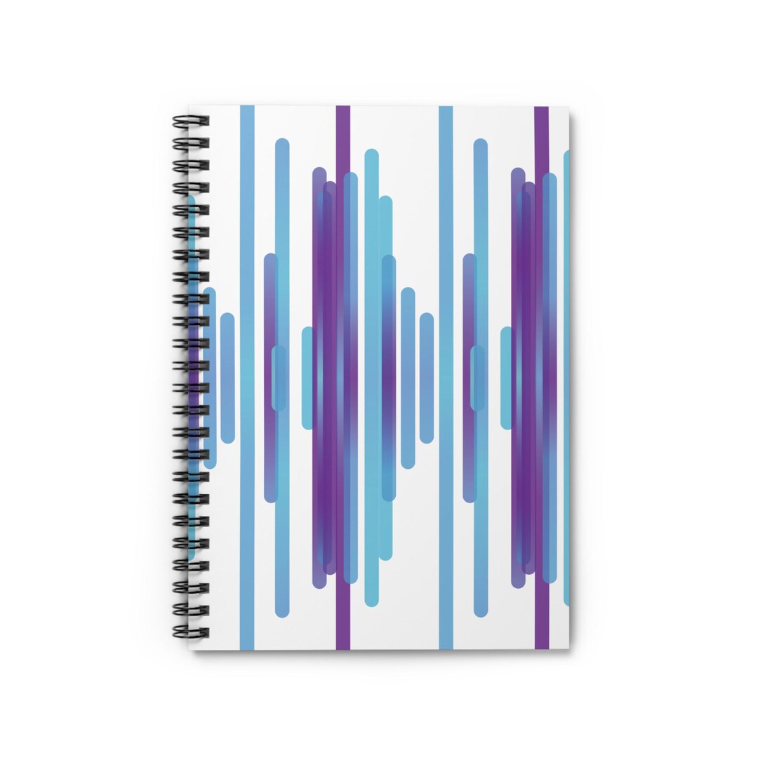 Colorful Sound Wave Design Spiral Notebook With Ruled Line Paper - Code ...