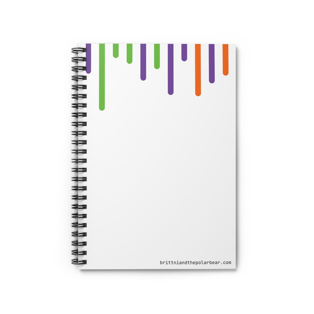 Neon Drip Art Spiral Notebook: Purple Green and Orange Design - Etsy