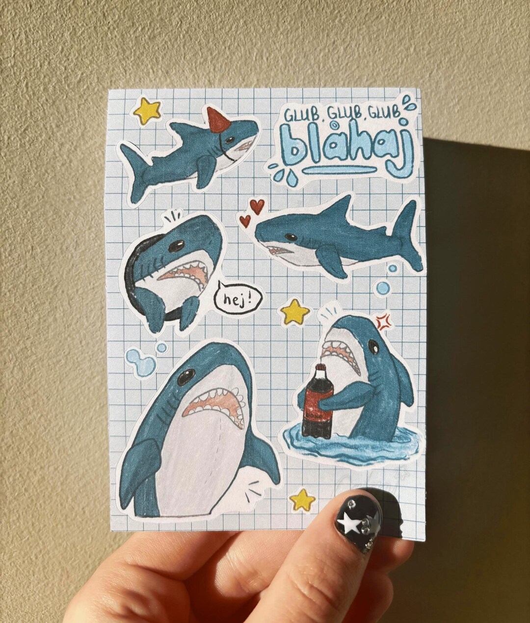 IKEA Blahaj Shark - Stationery Sticker Sheet - Etsy