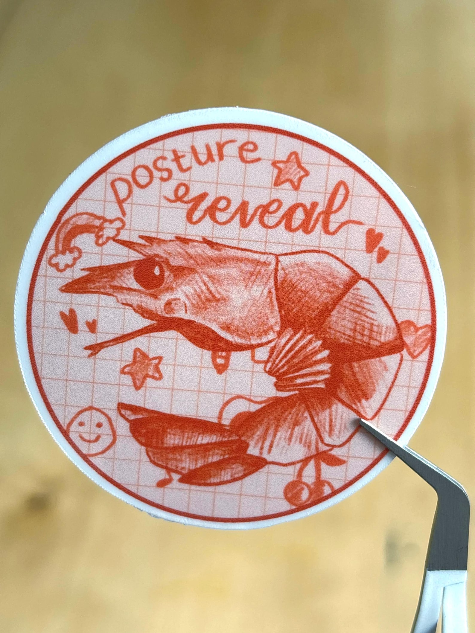 Shrimp Sticker - Posture Reveal - Etsy