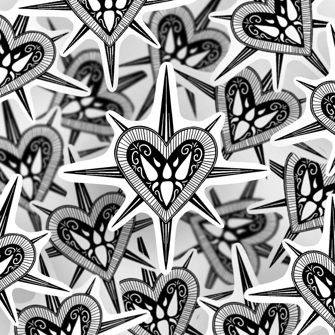 Spiked Heart Sticker - Etsy