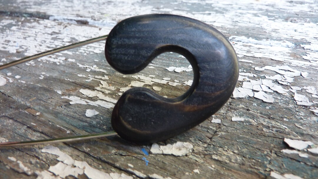 Black Safety Pin Made of Wood . Wooden Cloth Pins.ecofriendly Jewelry ...