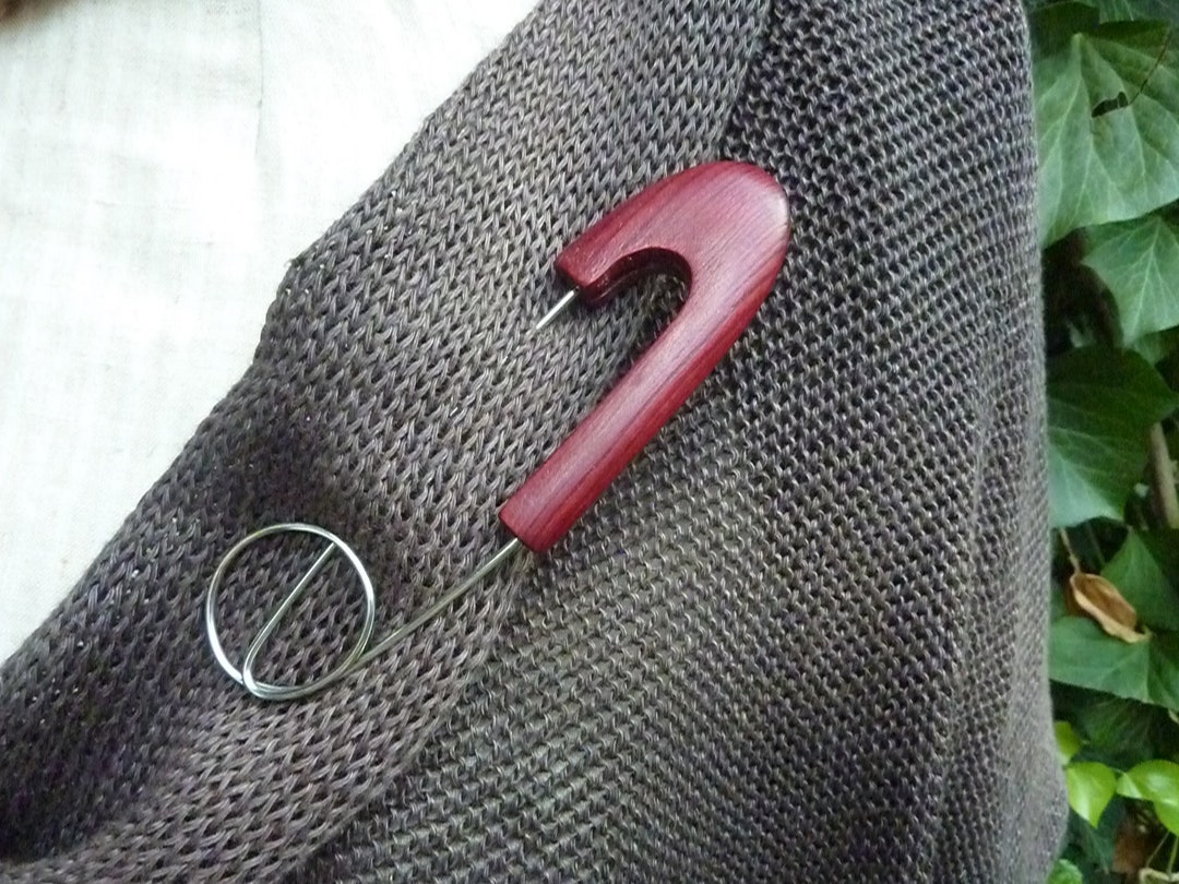 Wood Scarf Pin Needle.safety Pin.knitting Accessories.knitting Shwal ...