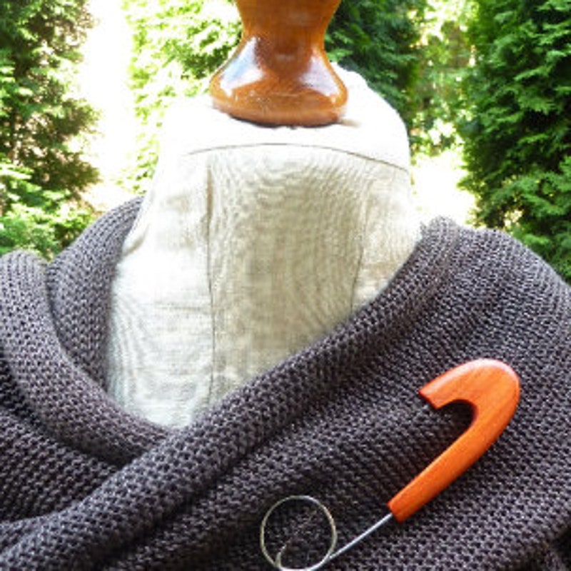 Orange Wood Shawl Pin - Etsy