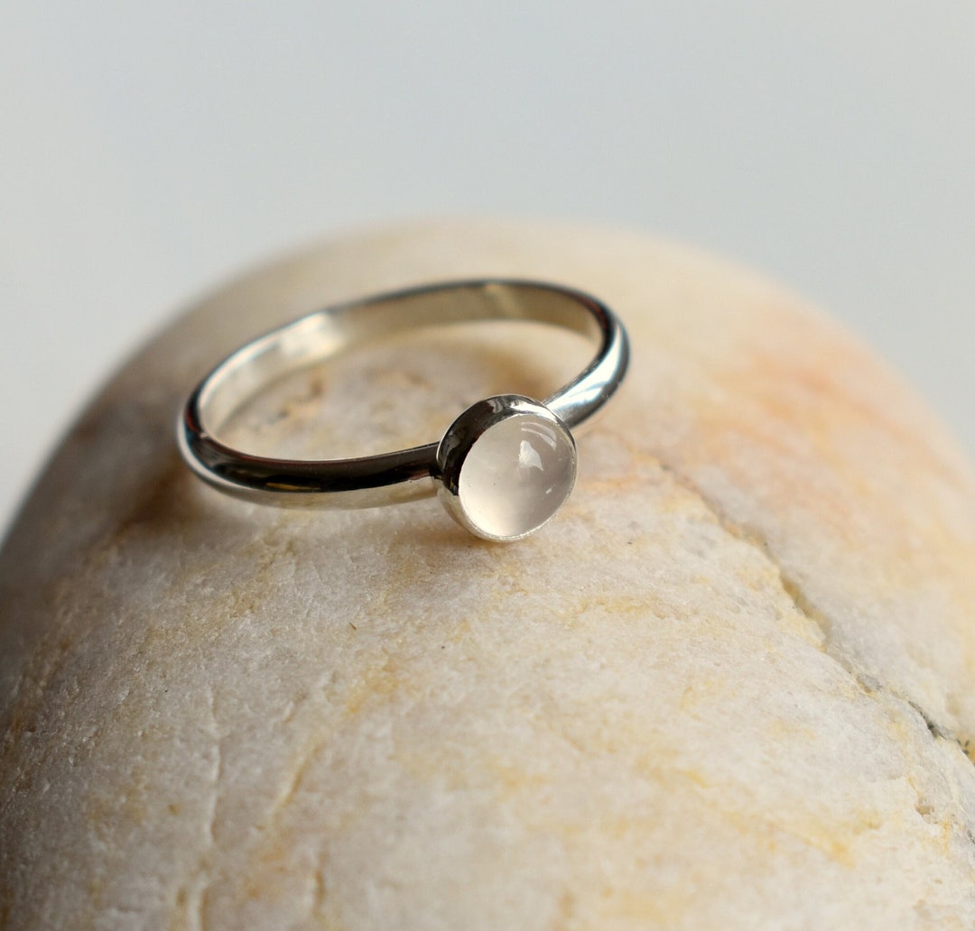 Moonstone Stacking Ring in Recycled Sterling Silver - Etsy