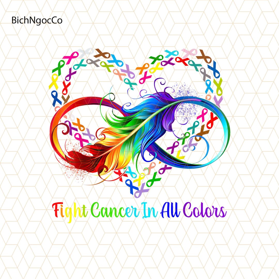 Fight Cancer in All Colors PNG Design | Rainbow Cancer Awareness Ribbon ...