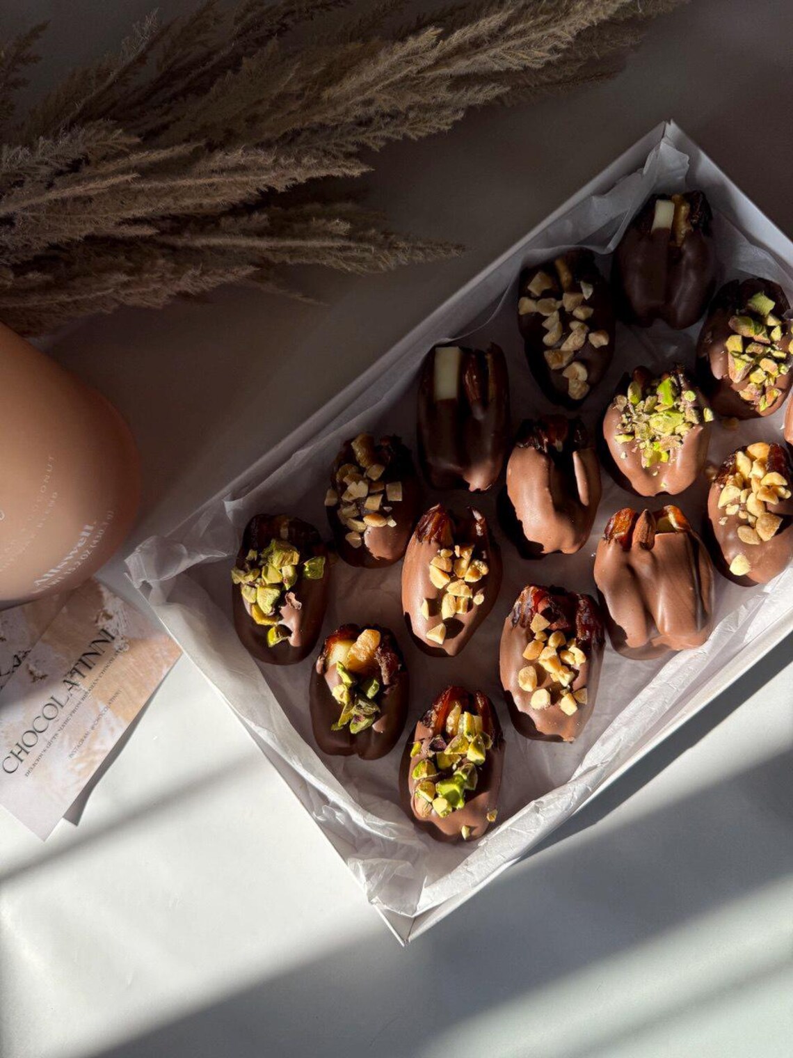 Medjool Stuffed Gourmet Dates, Almond Stuffed Chocolate Covered Dates ...