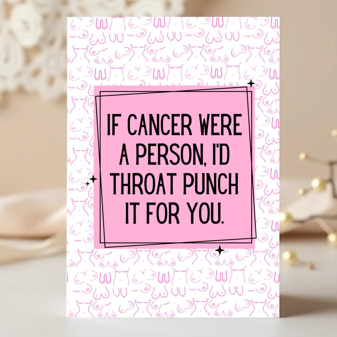 Funny Breast Cancer Get Well Card: Throat Punch Support (digital ...