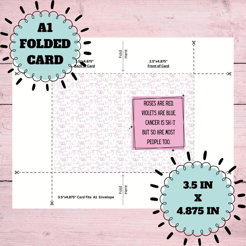 Funny Cancer Get Well Card: Sassy Support, Breast Cancer Gift (digital ...