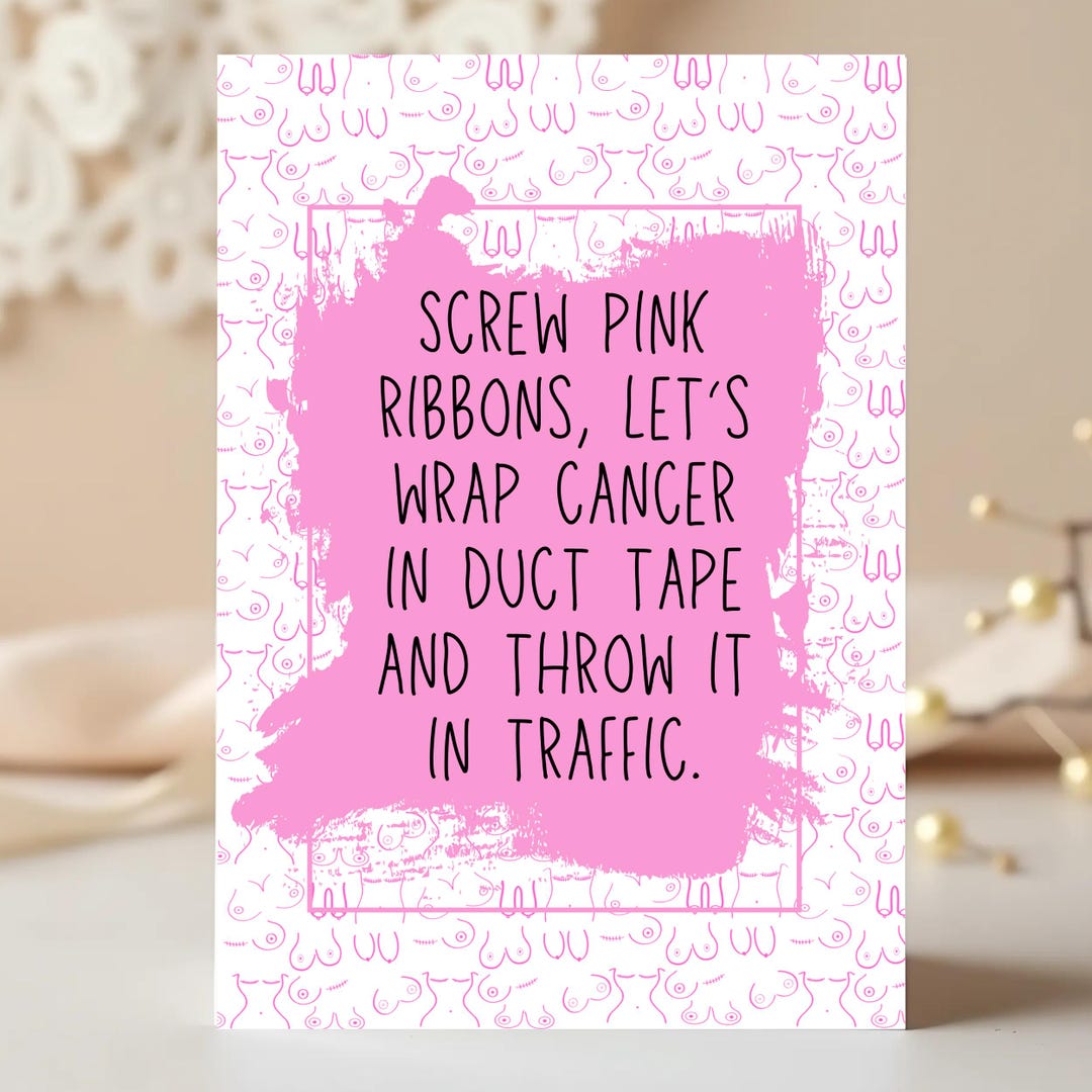 Funny Breast Cancer Card Mastectomy Humor Card Cancer Support Gift ...