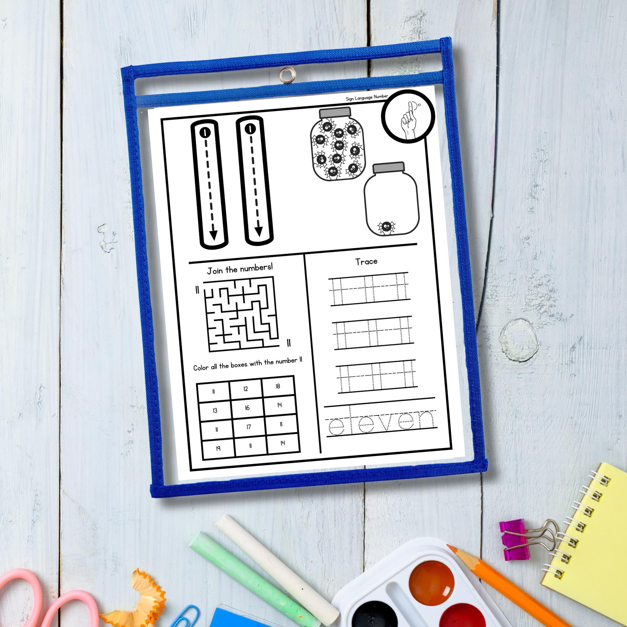 Pre-k Numbers 1-20 Worksheets, Number Tracing, Number Counting, Color ...