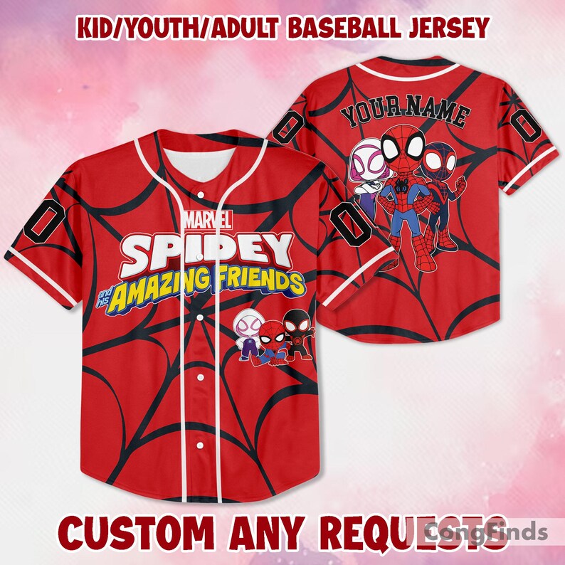 Personalized Spidey and His Amazing Friends Baseball Jersey, Spidey ...
