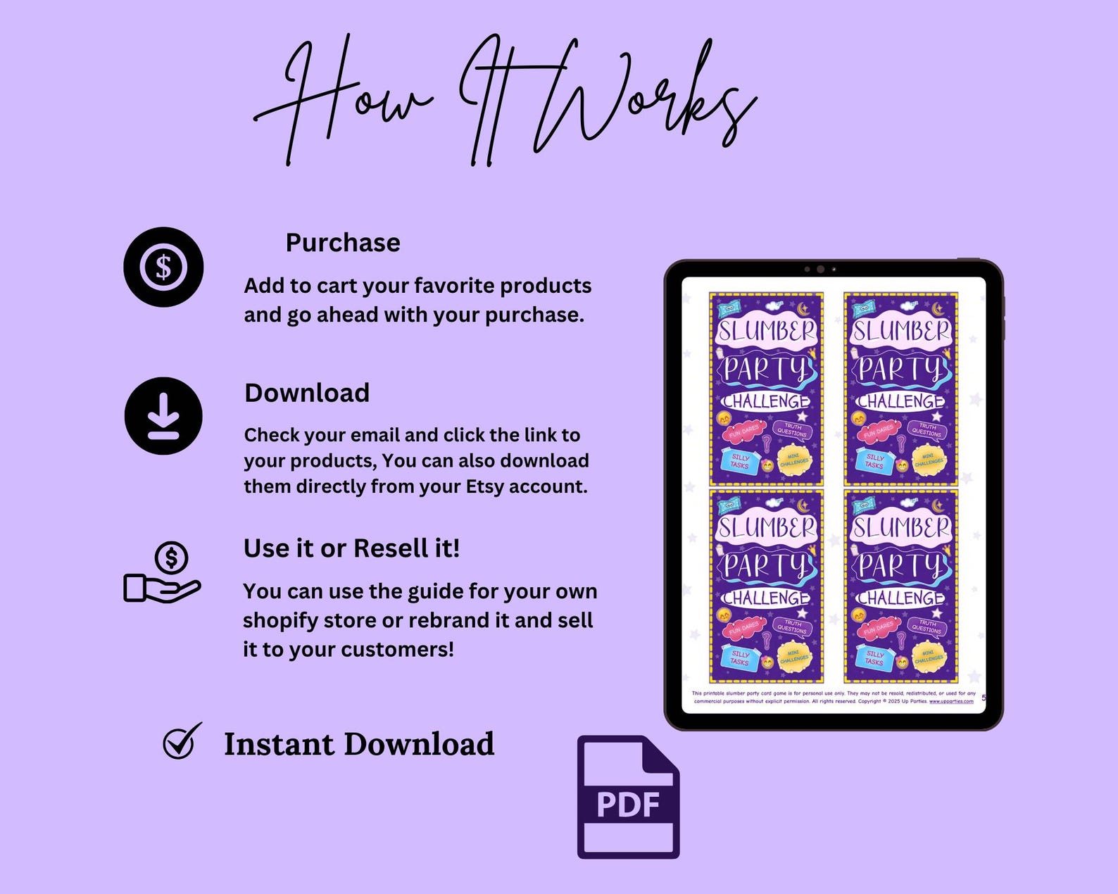 Slumber Party Game, Sleepover Challenge Cards, Girls Night Party Game ...