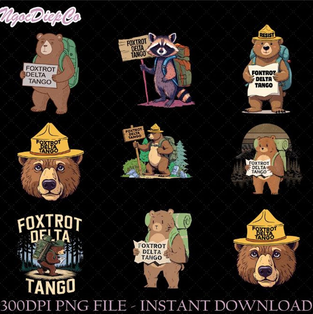 Bear Foxtrots Deltas Tango Bundle Png, Protect Our National Parks Png ...