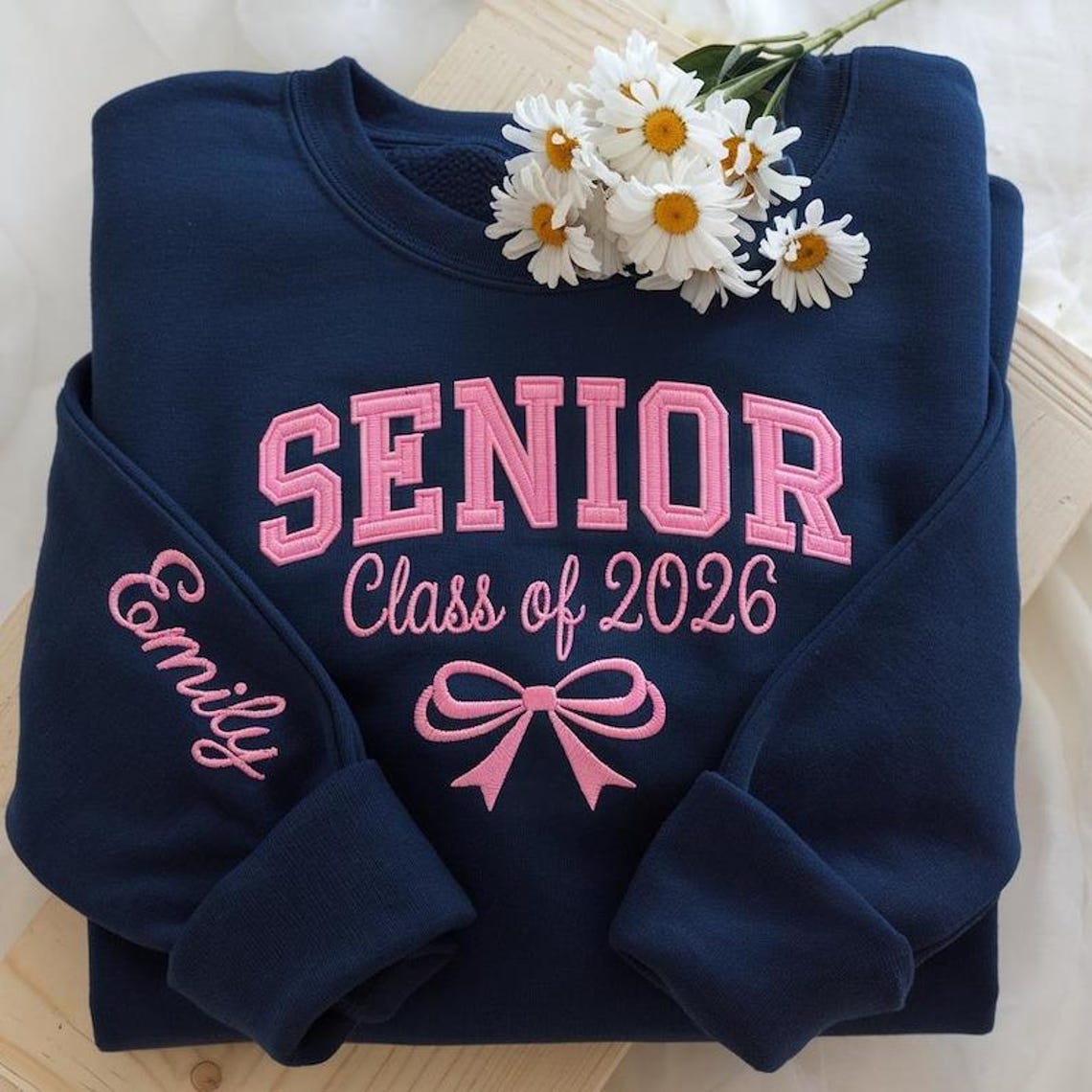 Embroidered Personalized Senior Sweatshirt, Coquette Senior Team Shirt ...