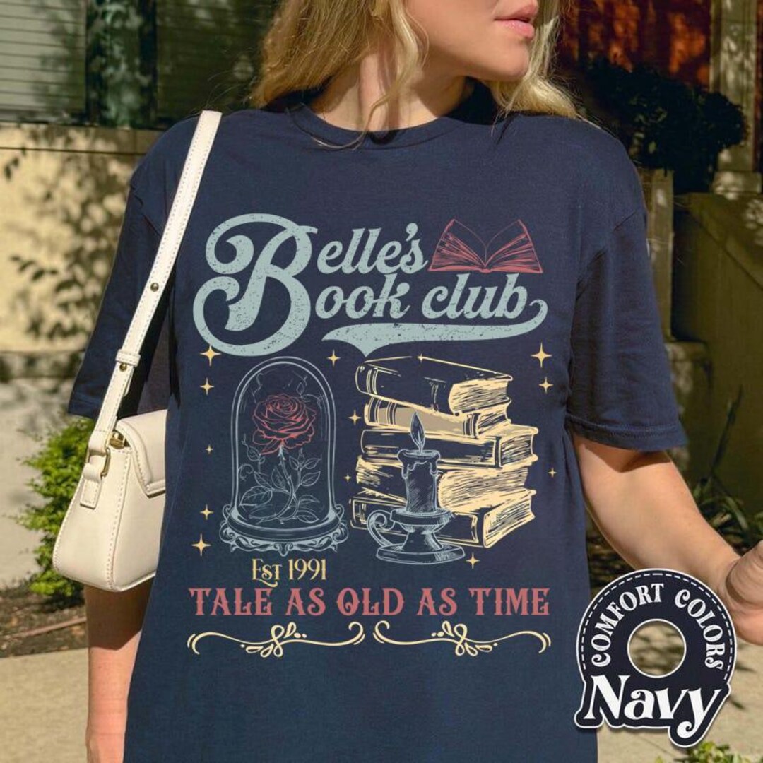 Vintage Retro Belle's Book Club PNG, Tale as Old as Time Beauty and the ...