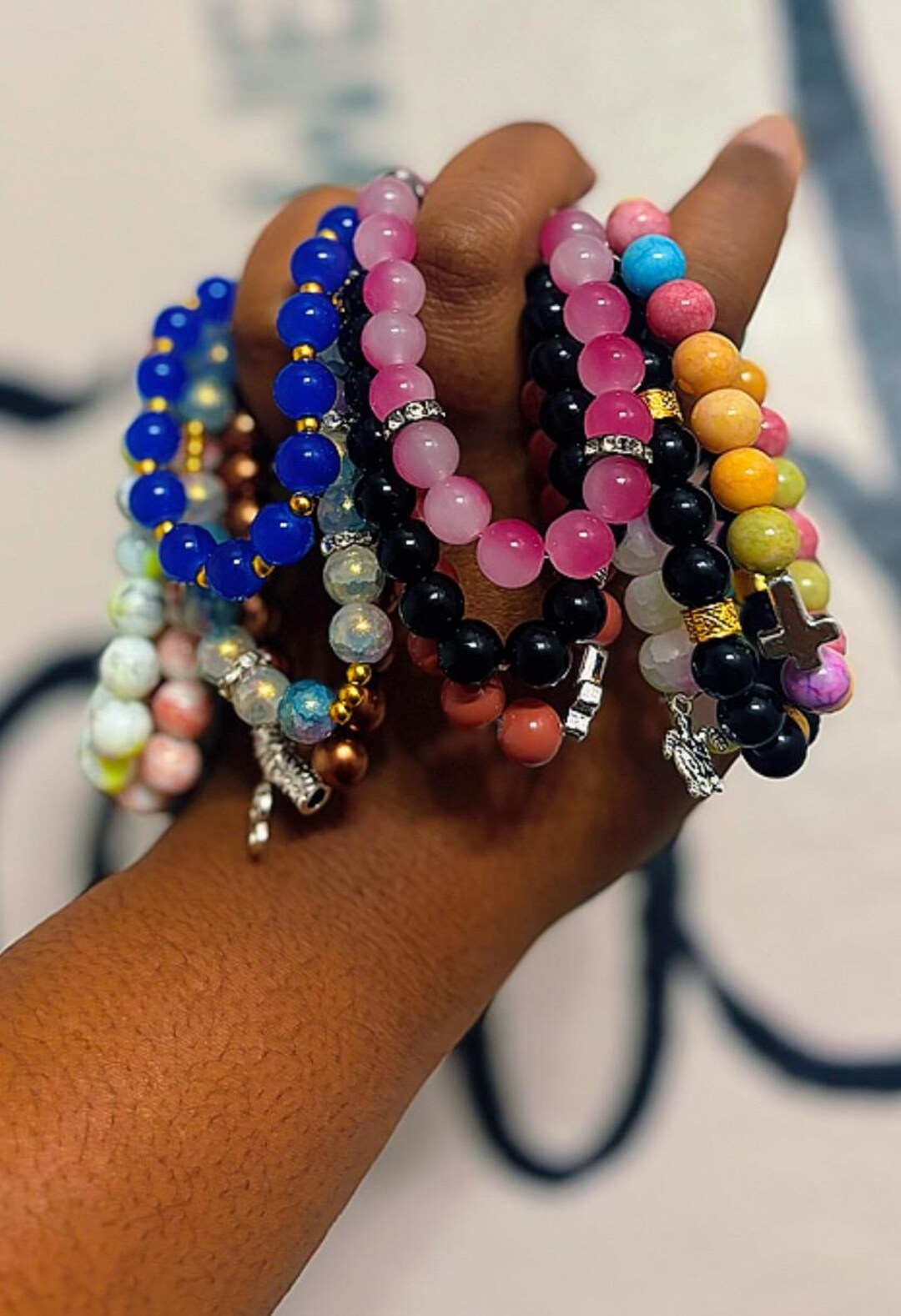 Handmade Beaded Bracelet Bundle – Trendy Stackable Bracelets for Any ...