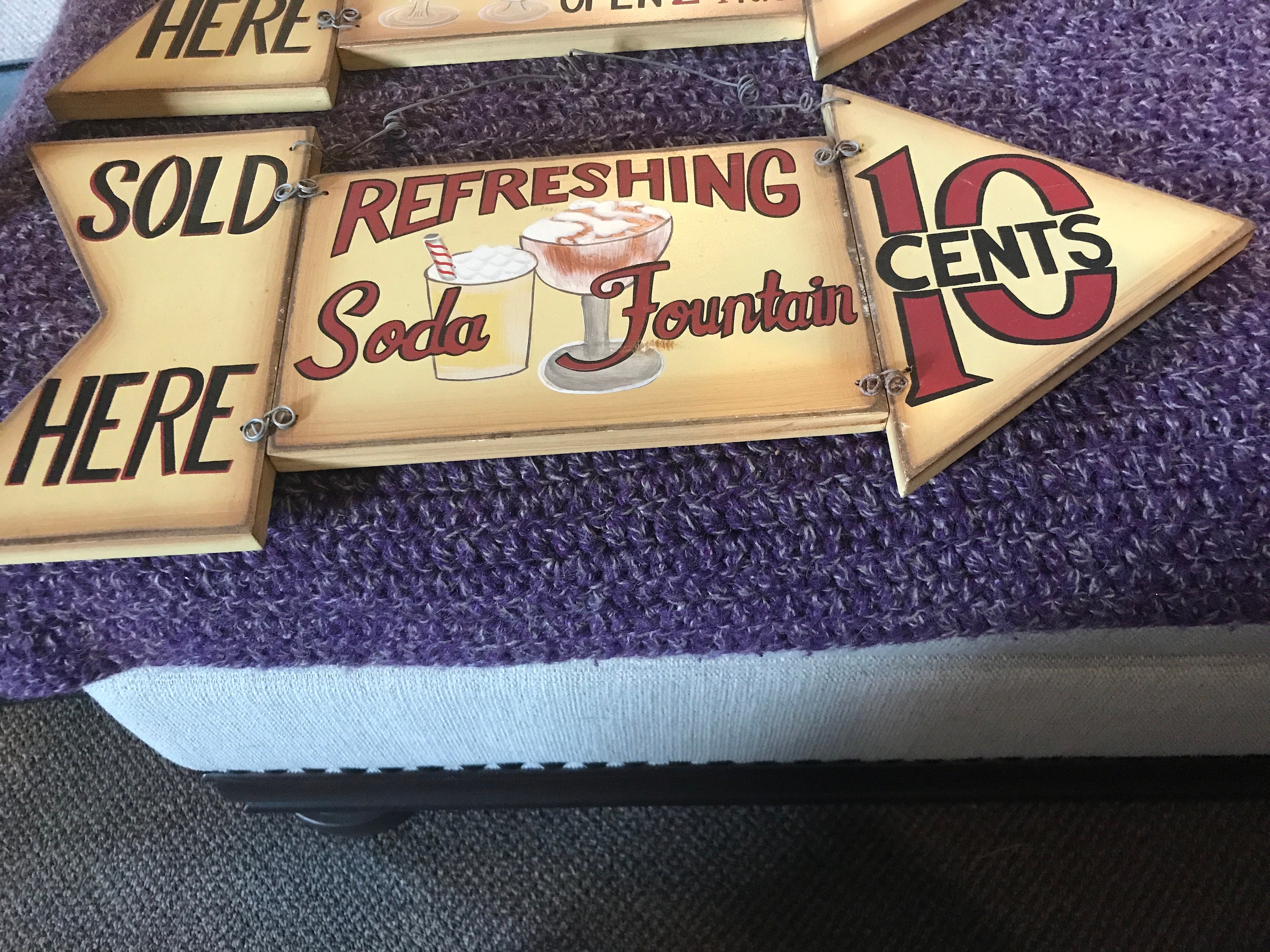 Vintage Wooden Sign for Soda Fountain Advertising Lemonade - Etsy