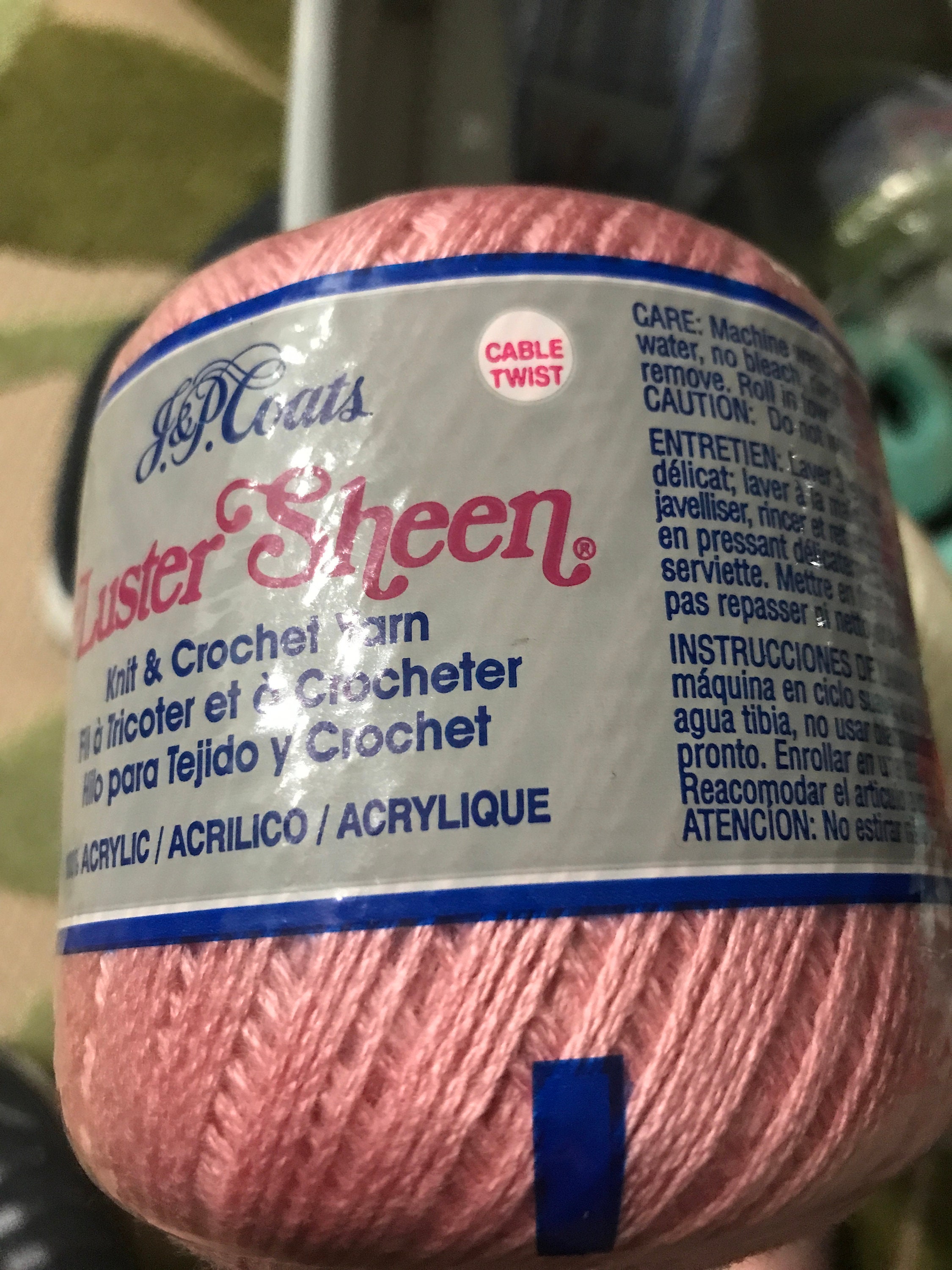 NWT J & P Coats Luster Sheen Ball or Cone -knit and Crochet Yarn ...
