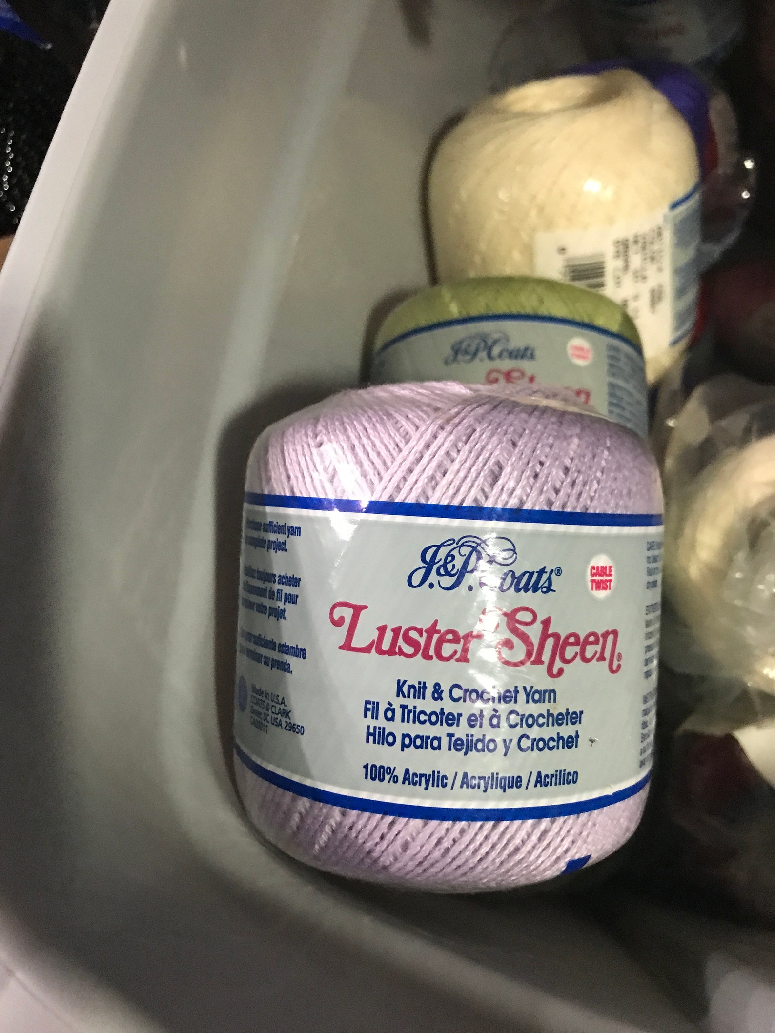 NWT J & P Coats Luster Sheen Ball or Cone -knit and Crochet Yarn ...