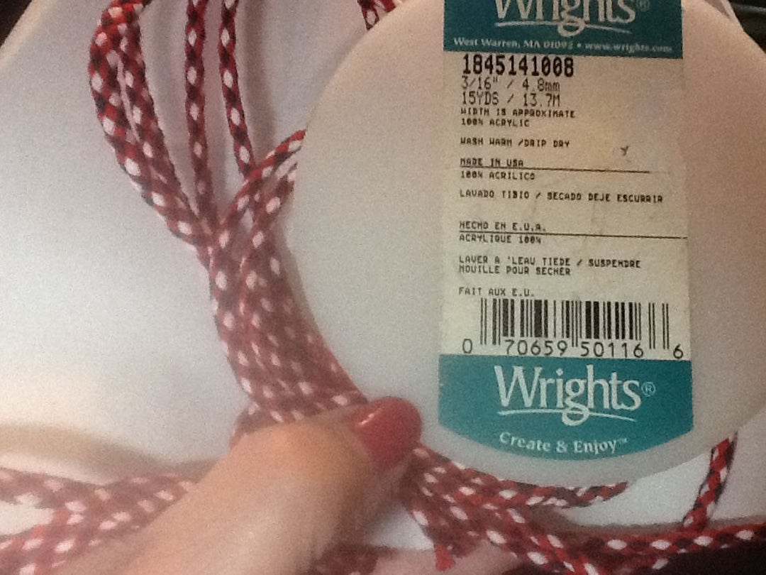4 Yards Woven Cord Red/white/blue Trim - 3/16 Inch Wide Acrylic ...