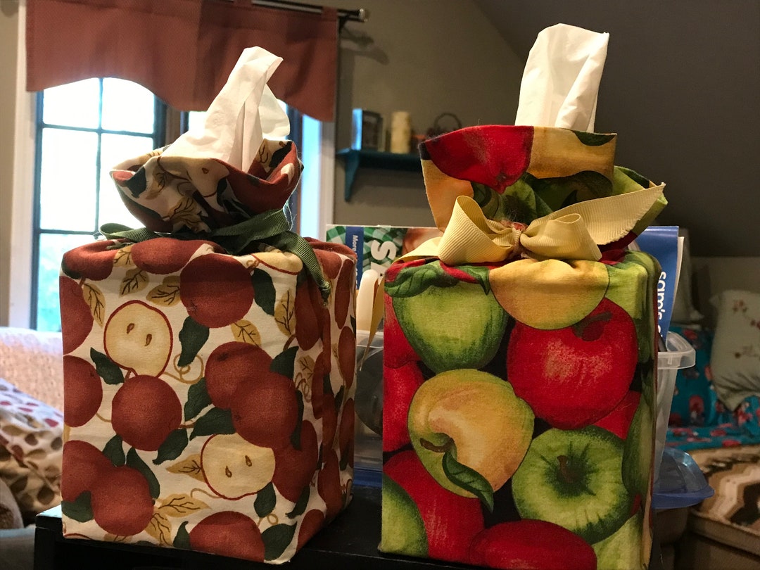 Apple Fabric Tissue Box Cover for Square Box Choice of 2 Different ...