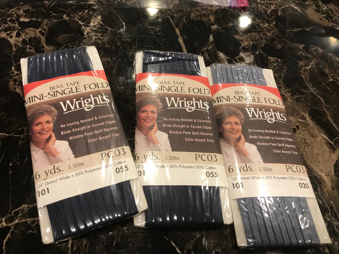 Mini-single Fold Bias Tape Trim 1/4”wide X 6 Yards - NIP Wright’s -navy ...