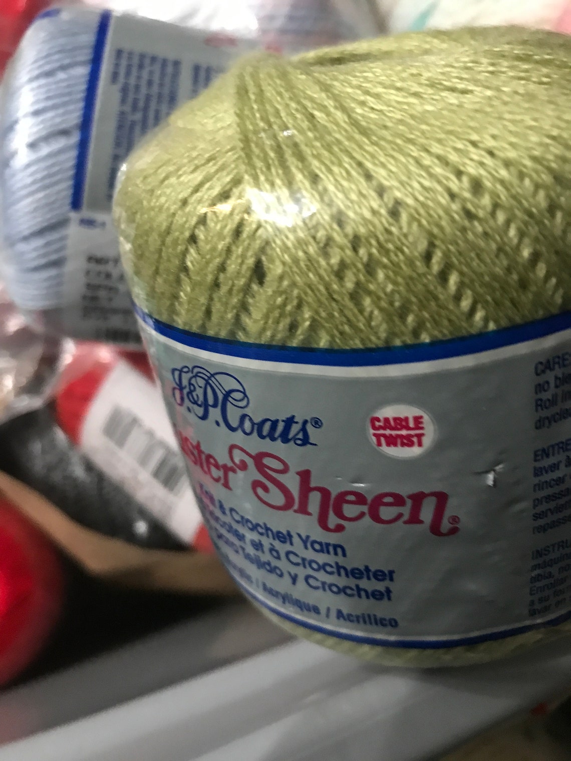 NWT J & P Coats Luster Sheen Ball or Cone -knit and Crochet Yarn ...