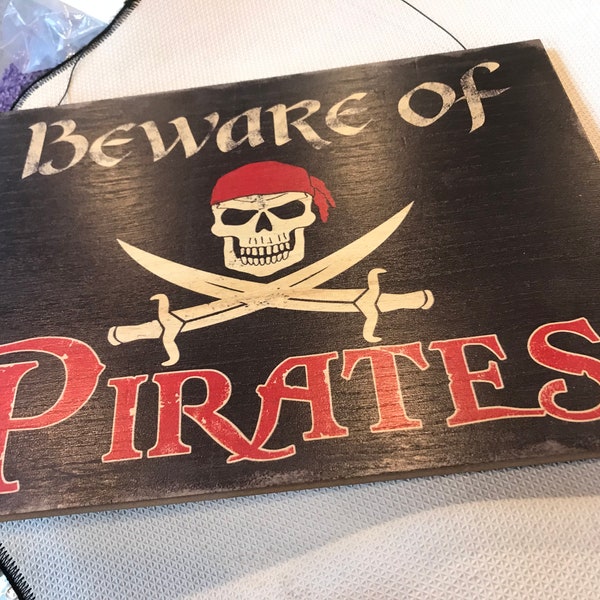 Beware Pirate Sign - Etsy