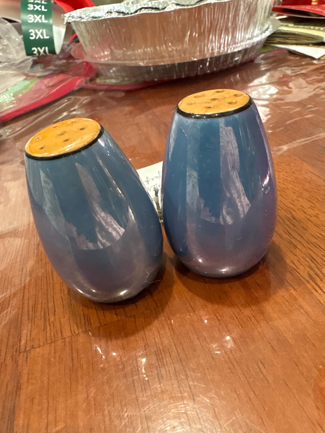 Vintage Japanese Lusterware Ceramic Gold / Blue Salt and Pepper Set - Etsy