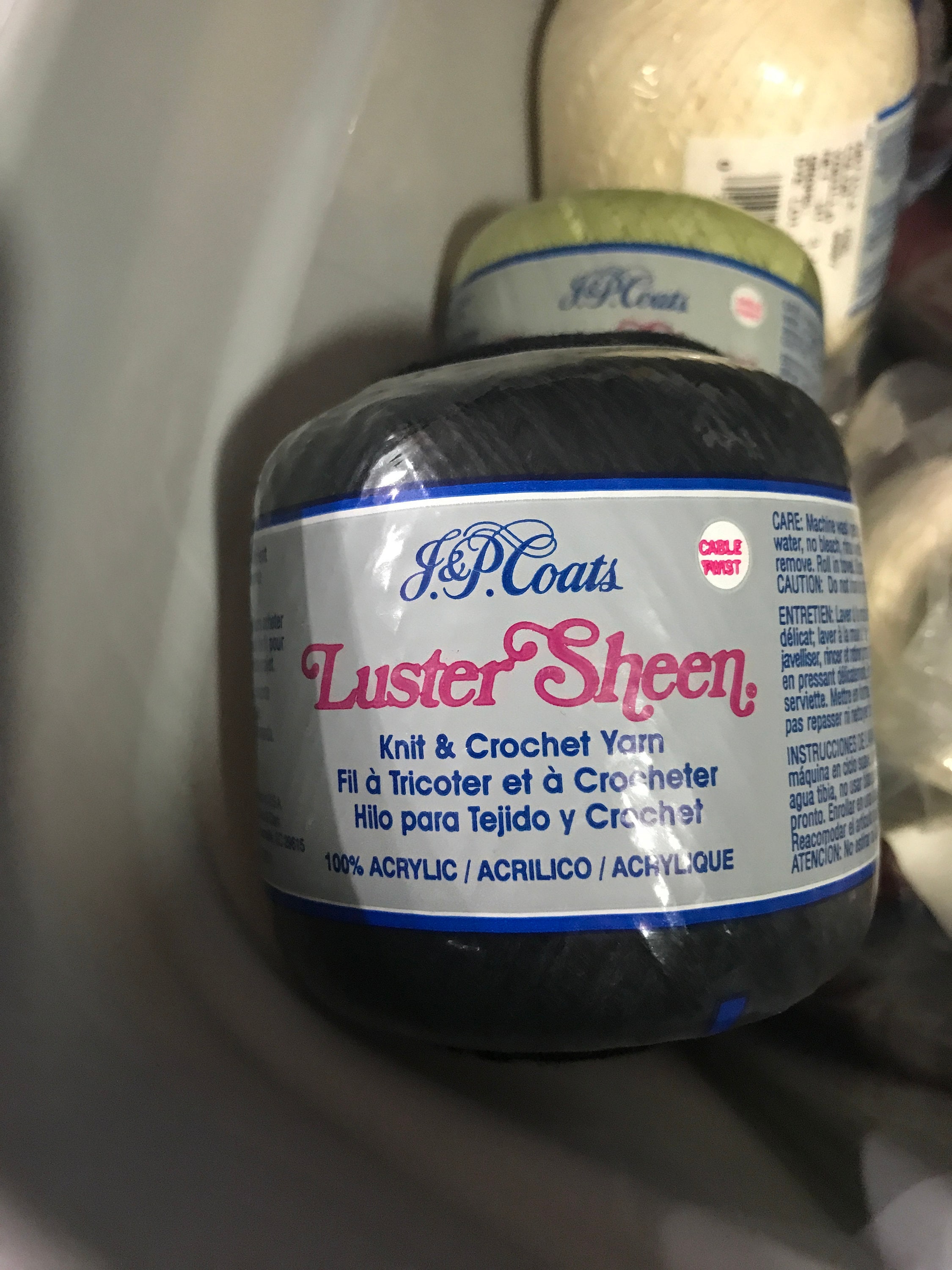 NWT J & P Coats Luster Sheen Ball or Cone -knit and Crochet Yarn ...
