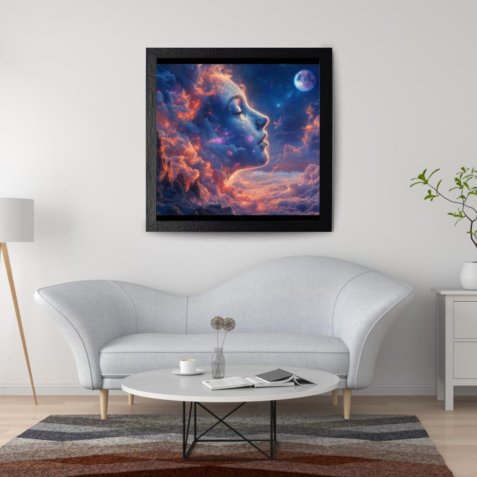 Celestial Goddess AI Art – Digital Download, Mystical Moonlight Wall ...
