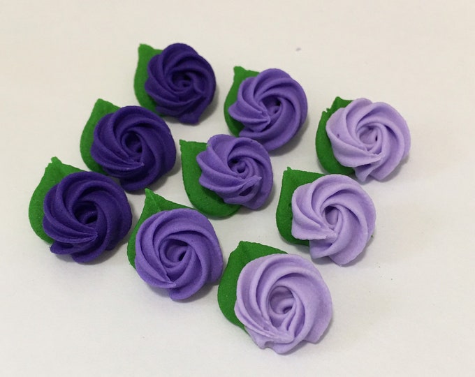 Edible Violets Made From Royal Icing in 3 Shades of Violet 24 - Etsy