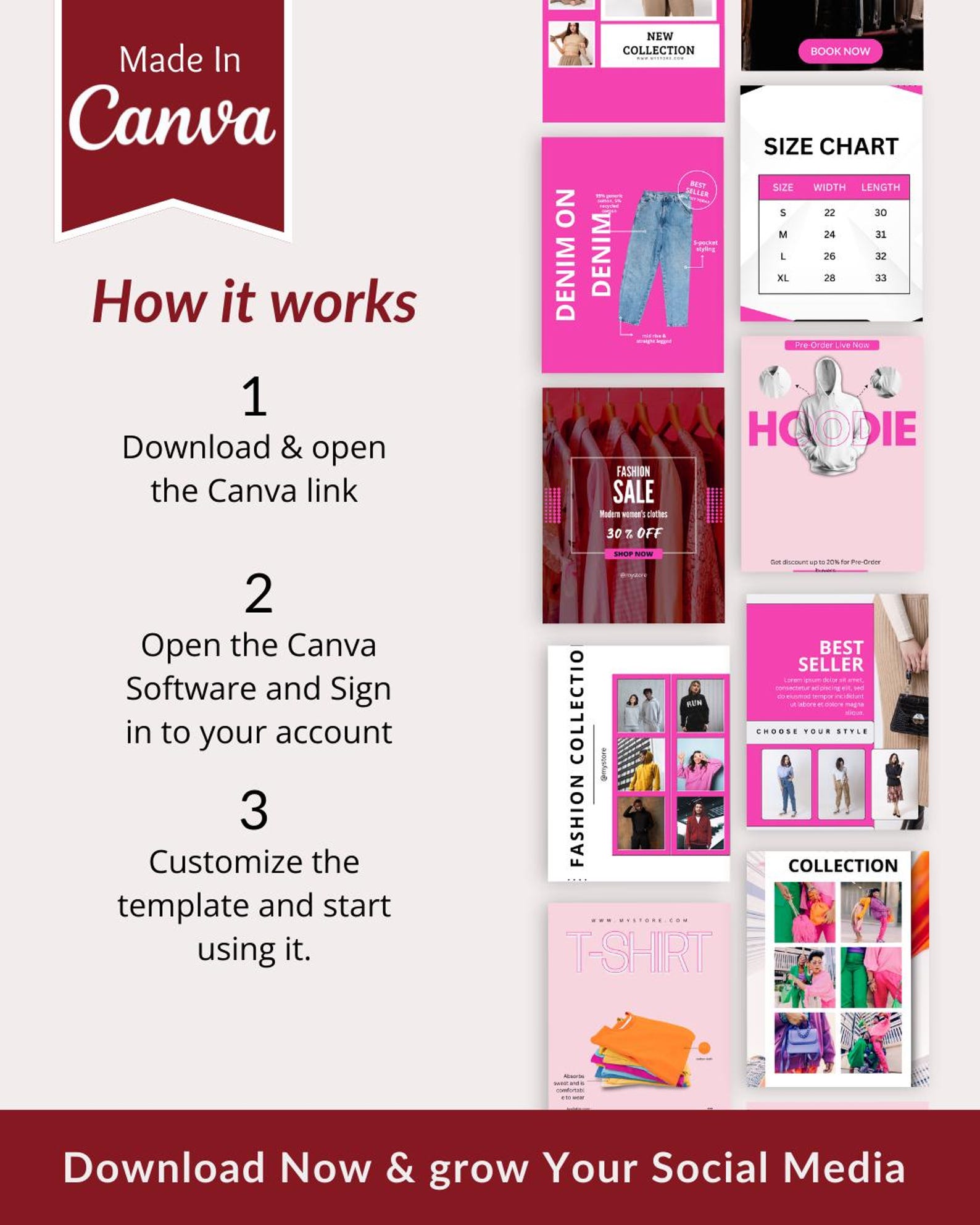 100 Clothing Store Instagram Templates | Canva Editable Posts, Stories ...