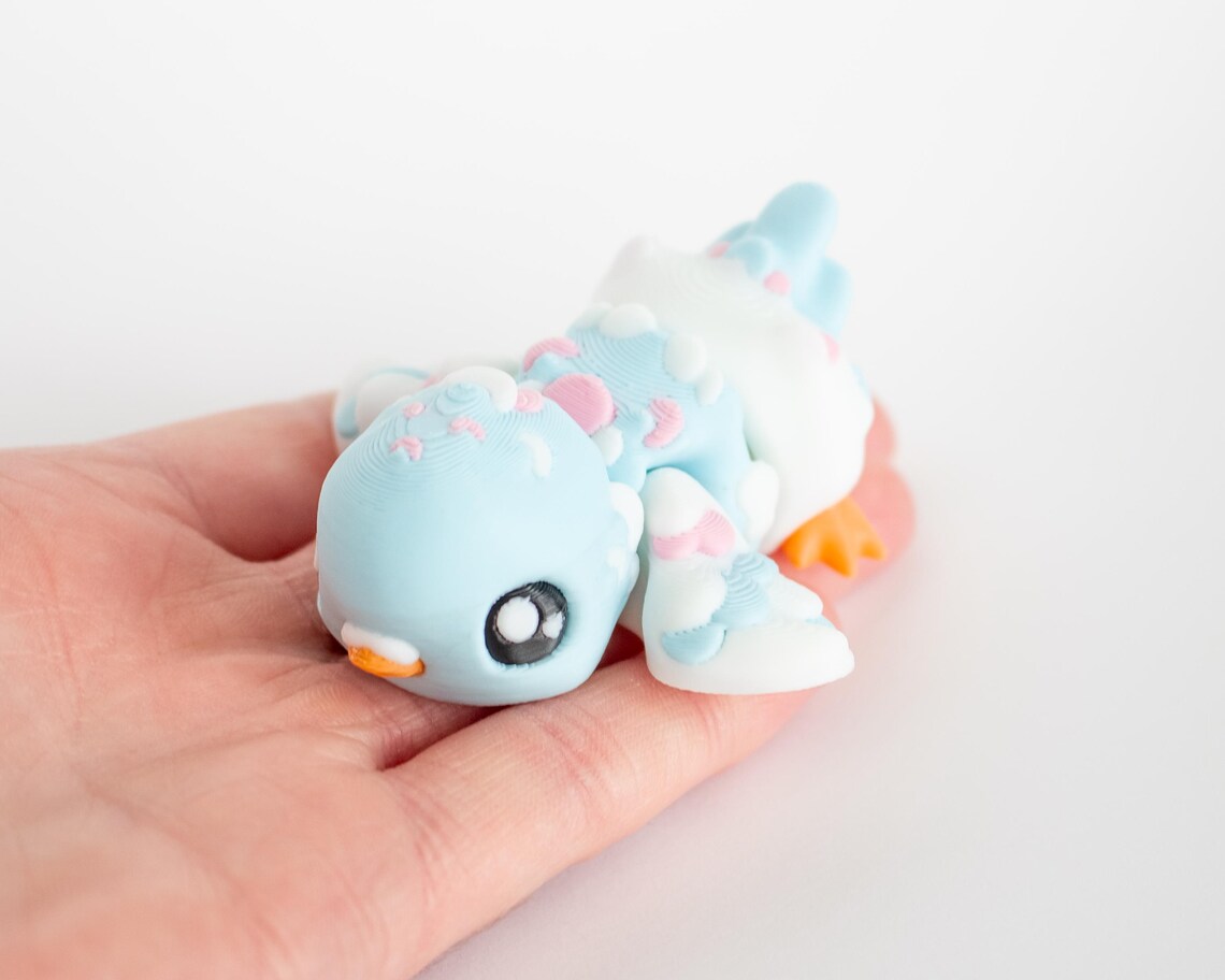 Cute Cotton Candy Pigeon! 3D Printed Animals, Articulated Fidget Birds ...