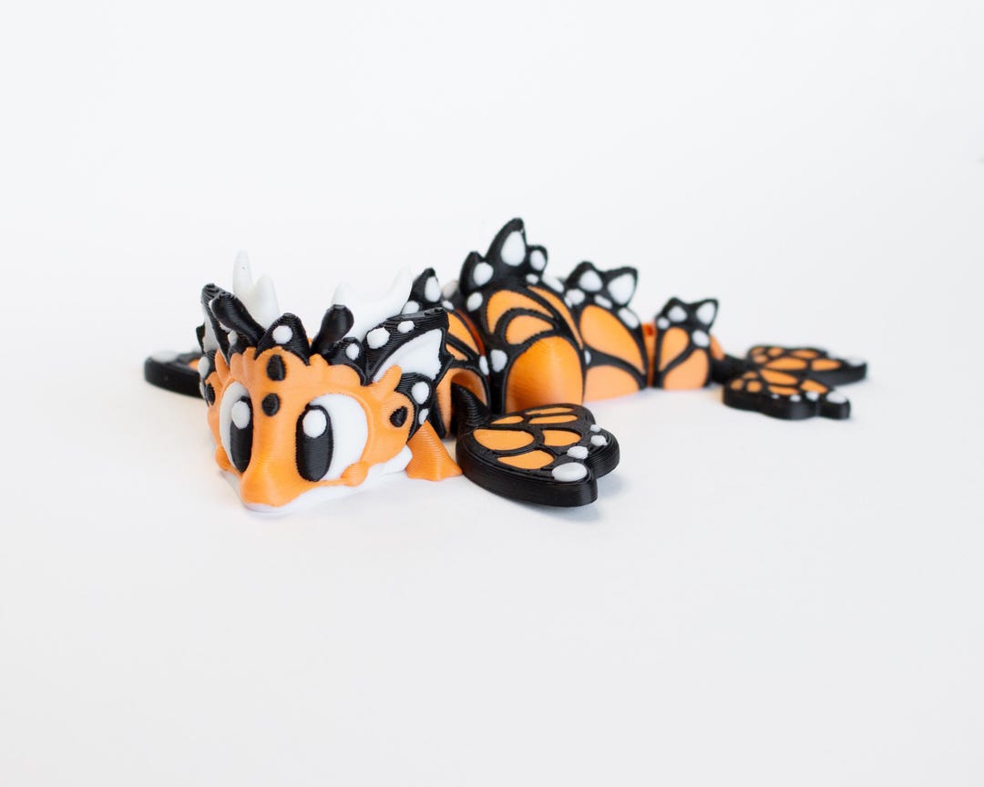 Monarch Butterfly Dragon! Cute 3D Printed Flexi Dragons With Wings, 3D ...