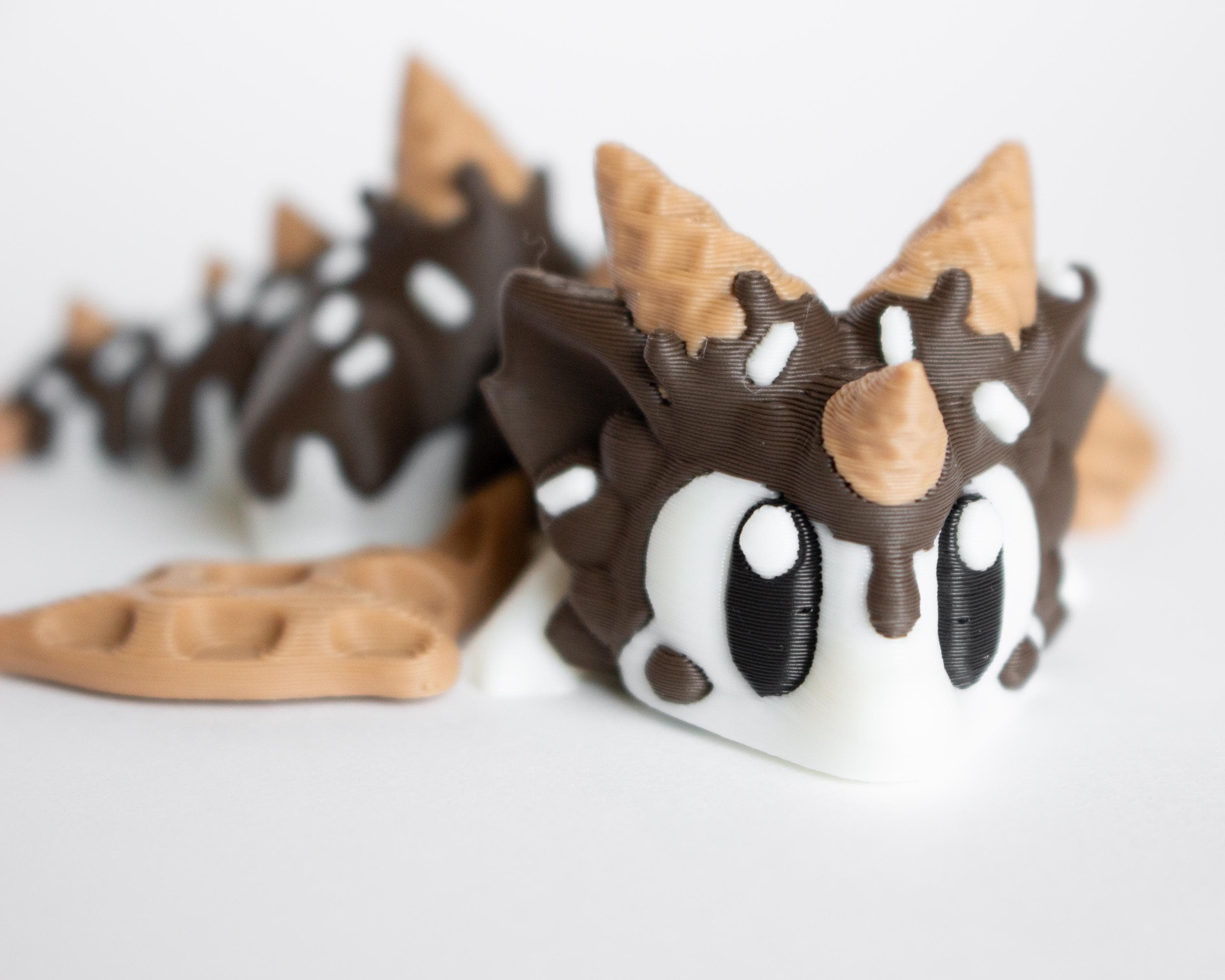 Chocolate Icecream Dragon, Flexi Dragons With Egg, 3D Printed Animals ...