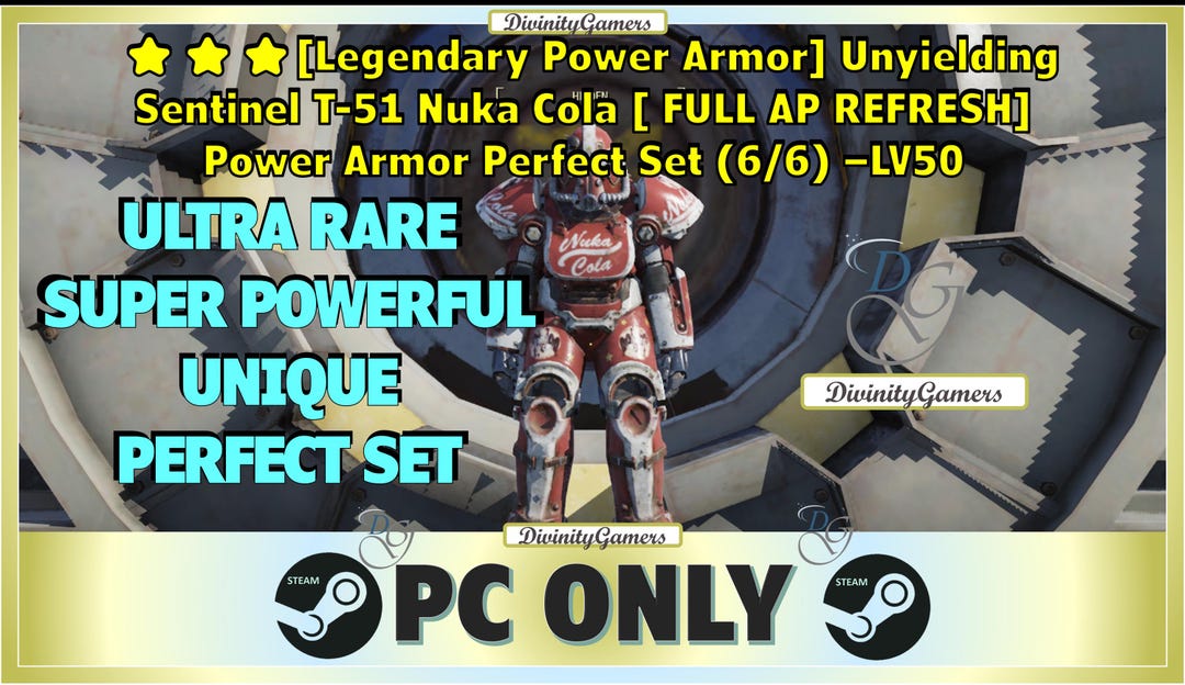 Fallout 76 PC - T-51 Unyielding Sentinel Perfect Power Armor / Fast ...