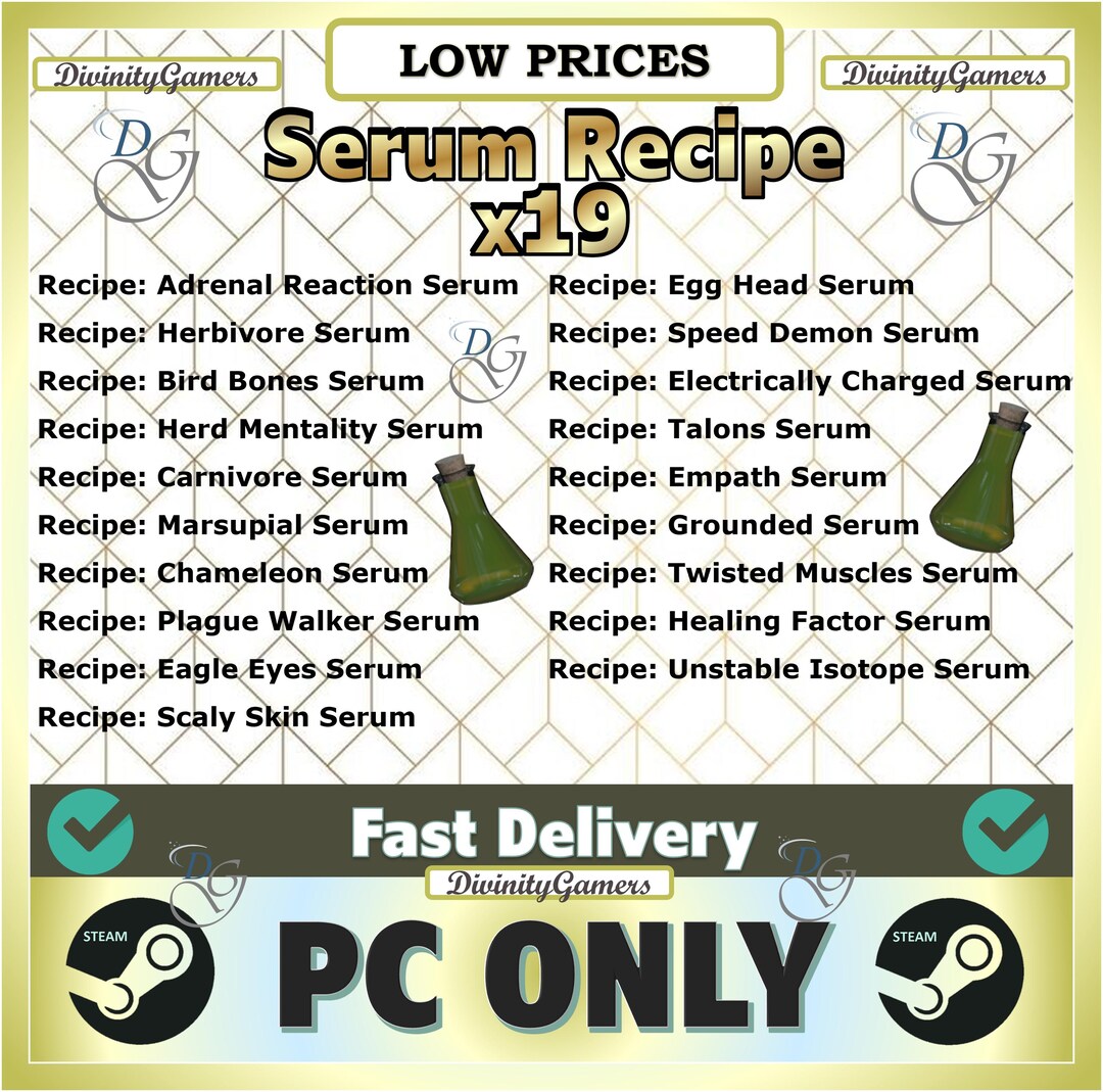 Fallout 76 PC - All 19 Mutation Serum Recipes / Fast Delivery - Etsy