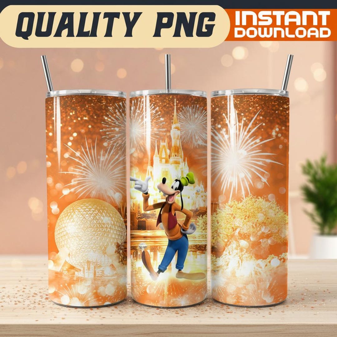 Glitter Goofy Firework 20oz Tumbler Wrap, Sublimation PNG (instant ...