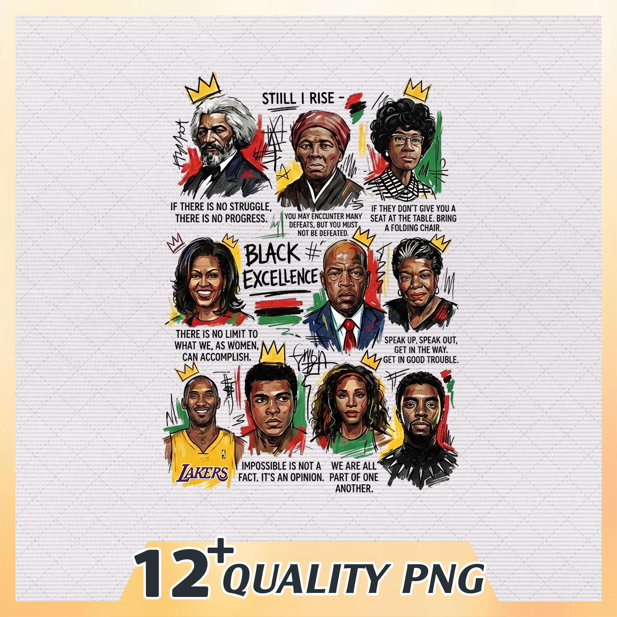 10+ Black Excellence PNG Bundle, Black History Month Shirt Designs ...