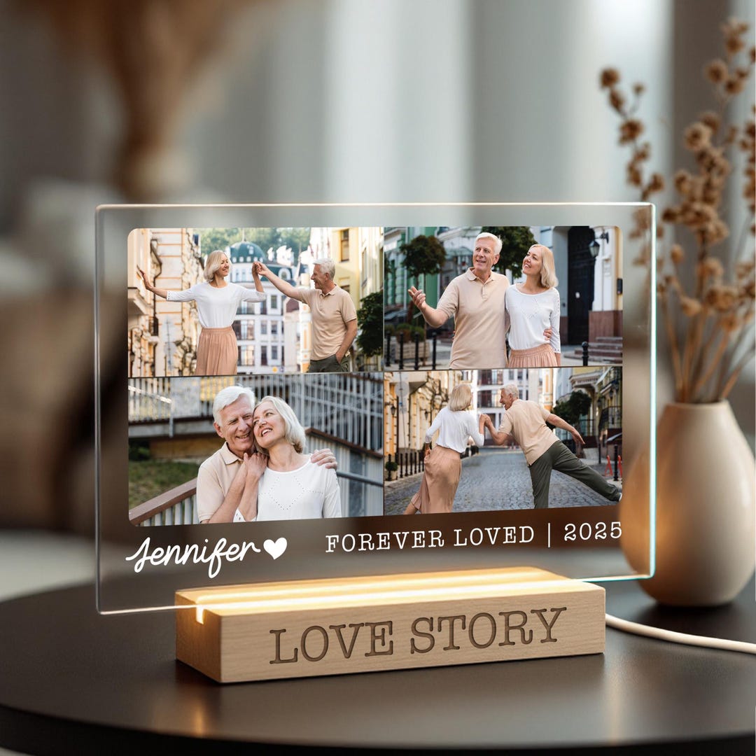 Forever Loved Photo Acrylic Plaque, Personalized Memorial Stand, Custom ...